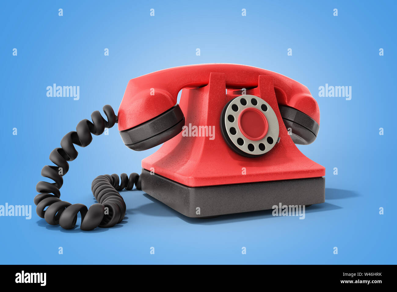 Hot line concept Red vintage telephone taking a call ideal for contact ...