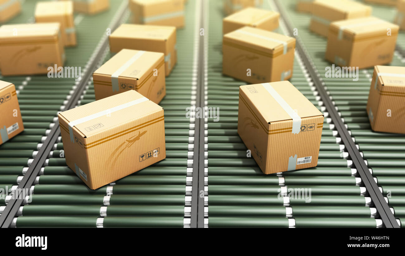 Modern Packages delivery packaging service and parcels transportation ...