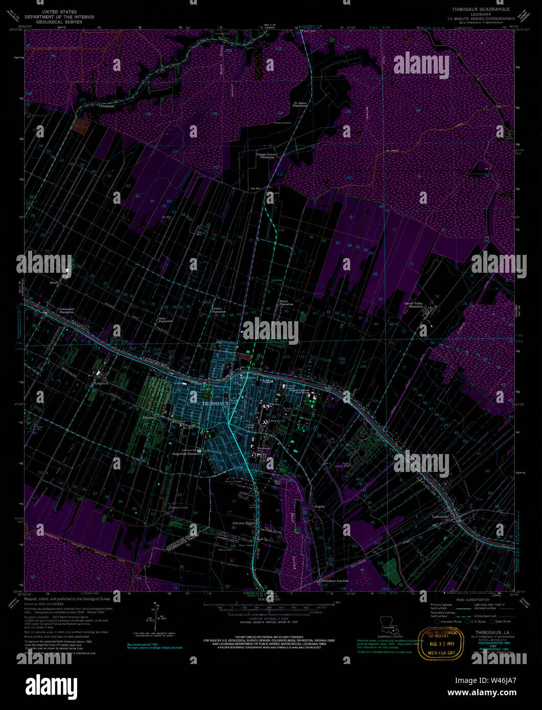 Map of thibodaux hi-res stock photography and images - Alamy