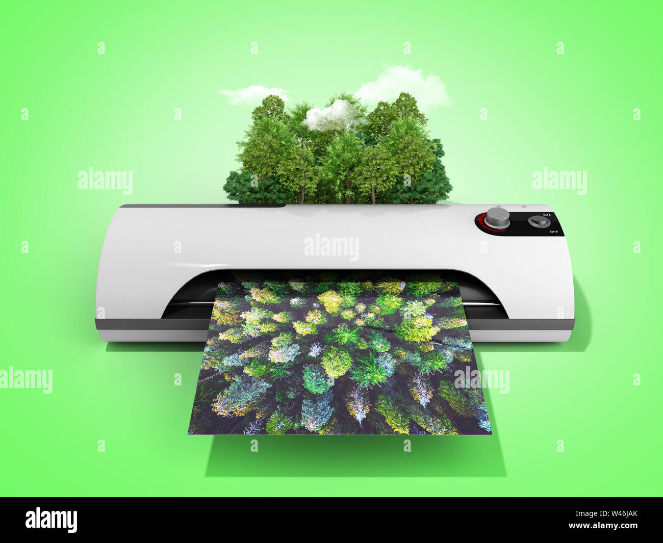 Modern high resolution wide format printing concept The real forest is ...