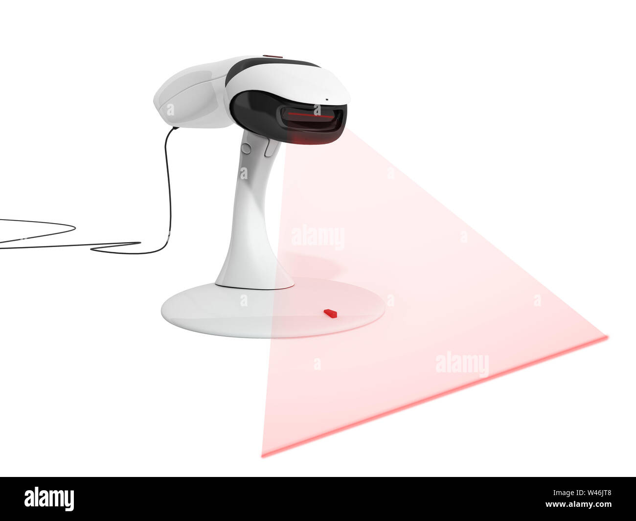 Barcode Scanner 3d render on white background no shadow Stock Photo - Alamy