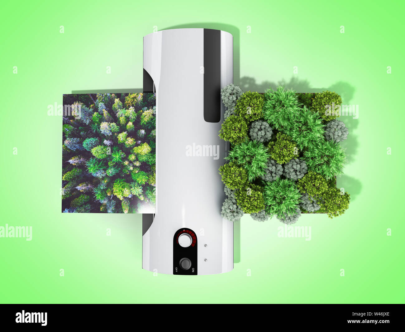 Modern high resolution wide format printing concept The real forest is ...