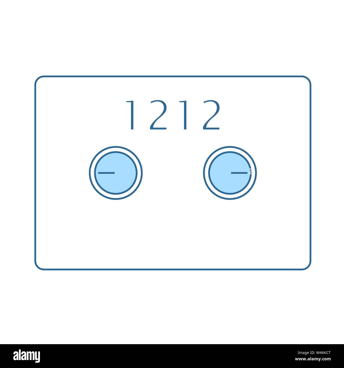 Safe Cell Icon. Thin Line With Blue Fill Design. Vector Illustration ...