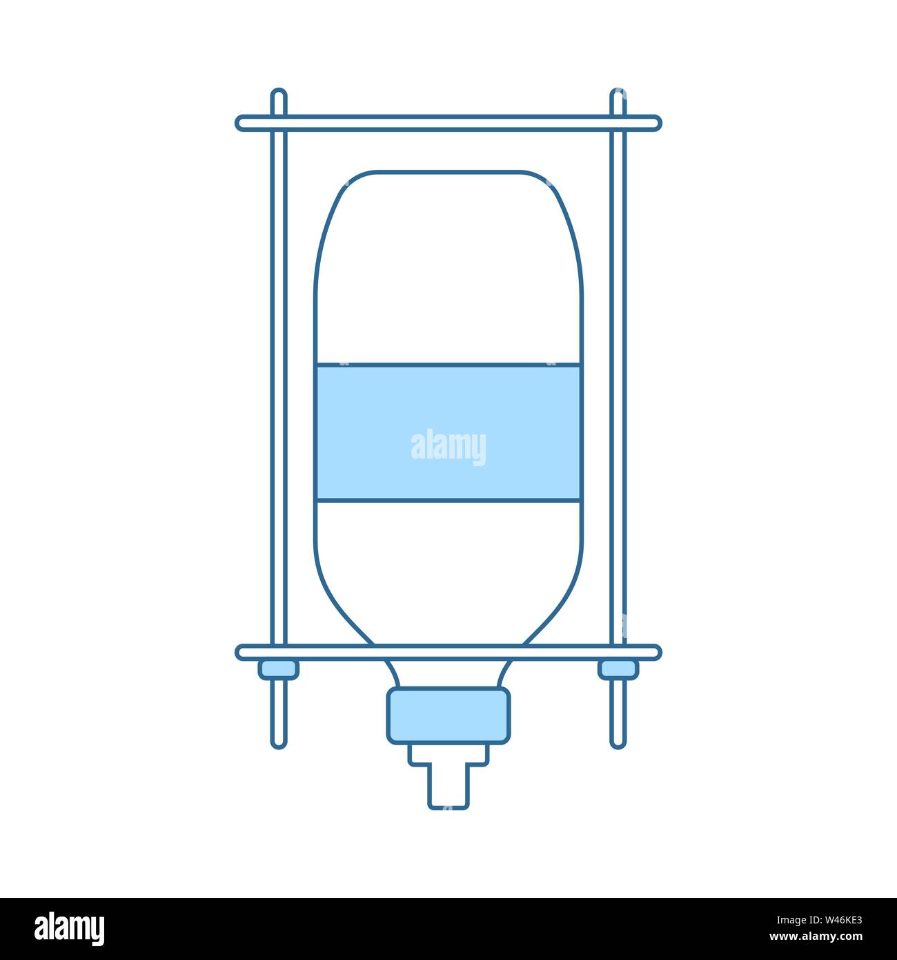 Drop Counter Icon. Thin Line With Blue Fill Design. Vector Illustration ...