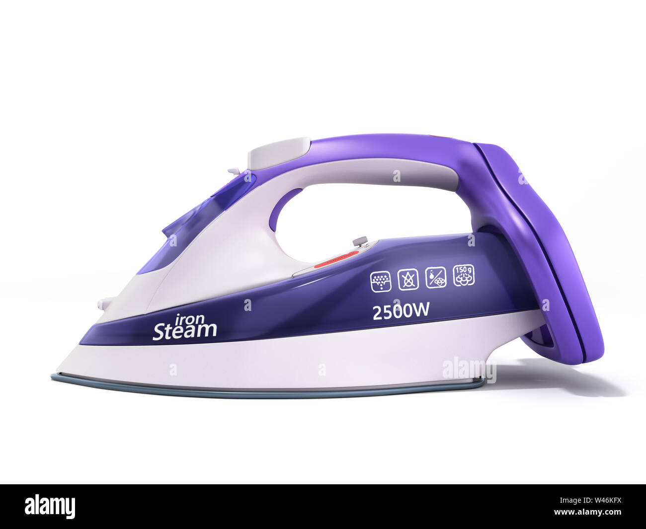modern steam iron 3d render on white background Stock Photo - Alamy