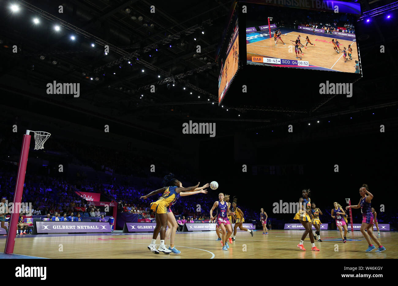 A general view of action between Barbados and Scotland during the ...