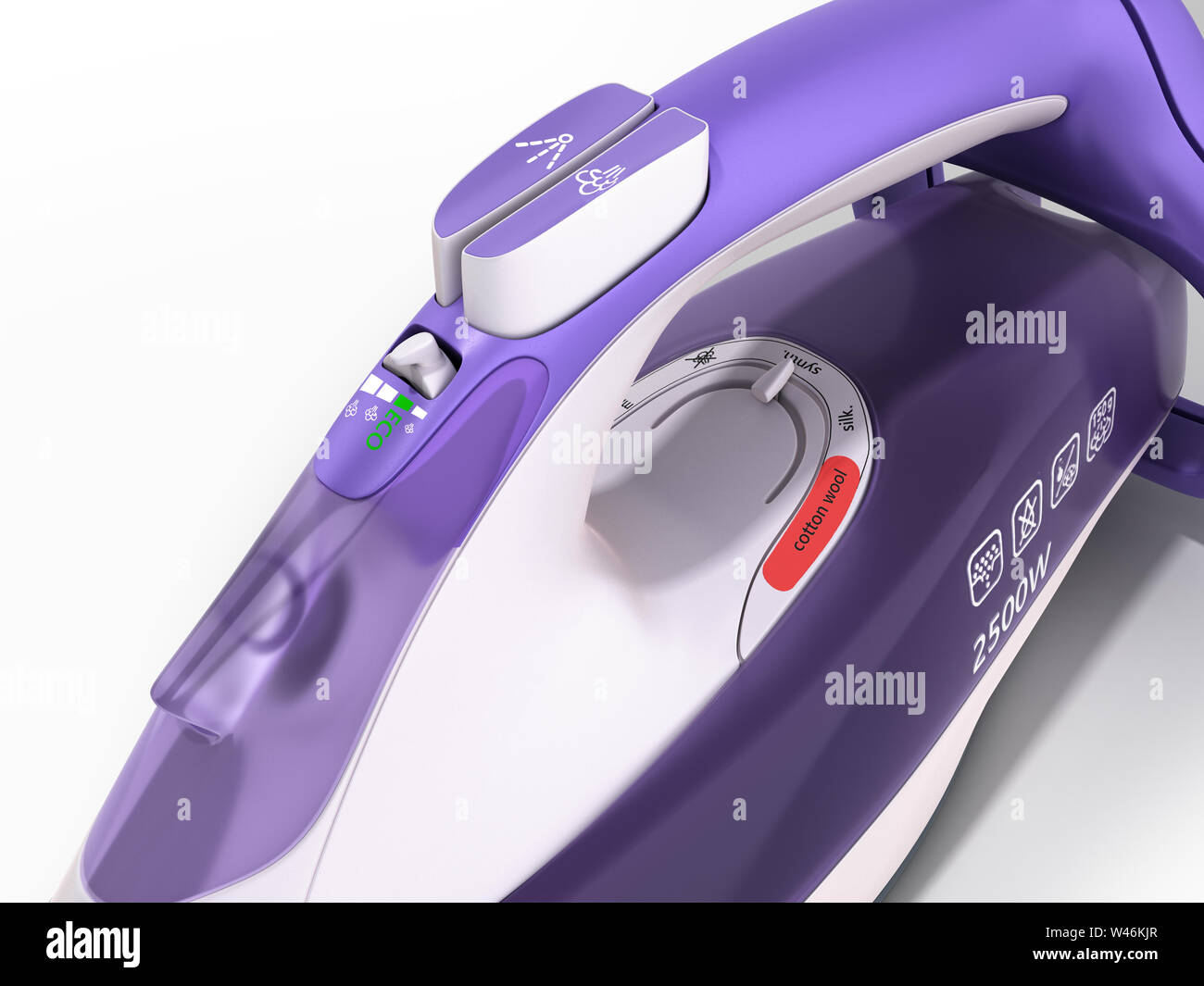 modern steam iron 3d render on white Stock Photo - Alamy