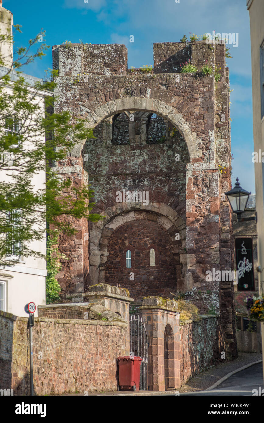 Entrance to Rougemount Castle, Exeter, Devon, England, UK Stock Photo ...