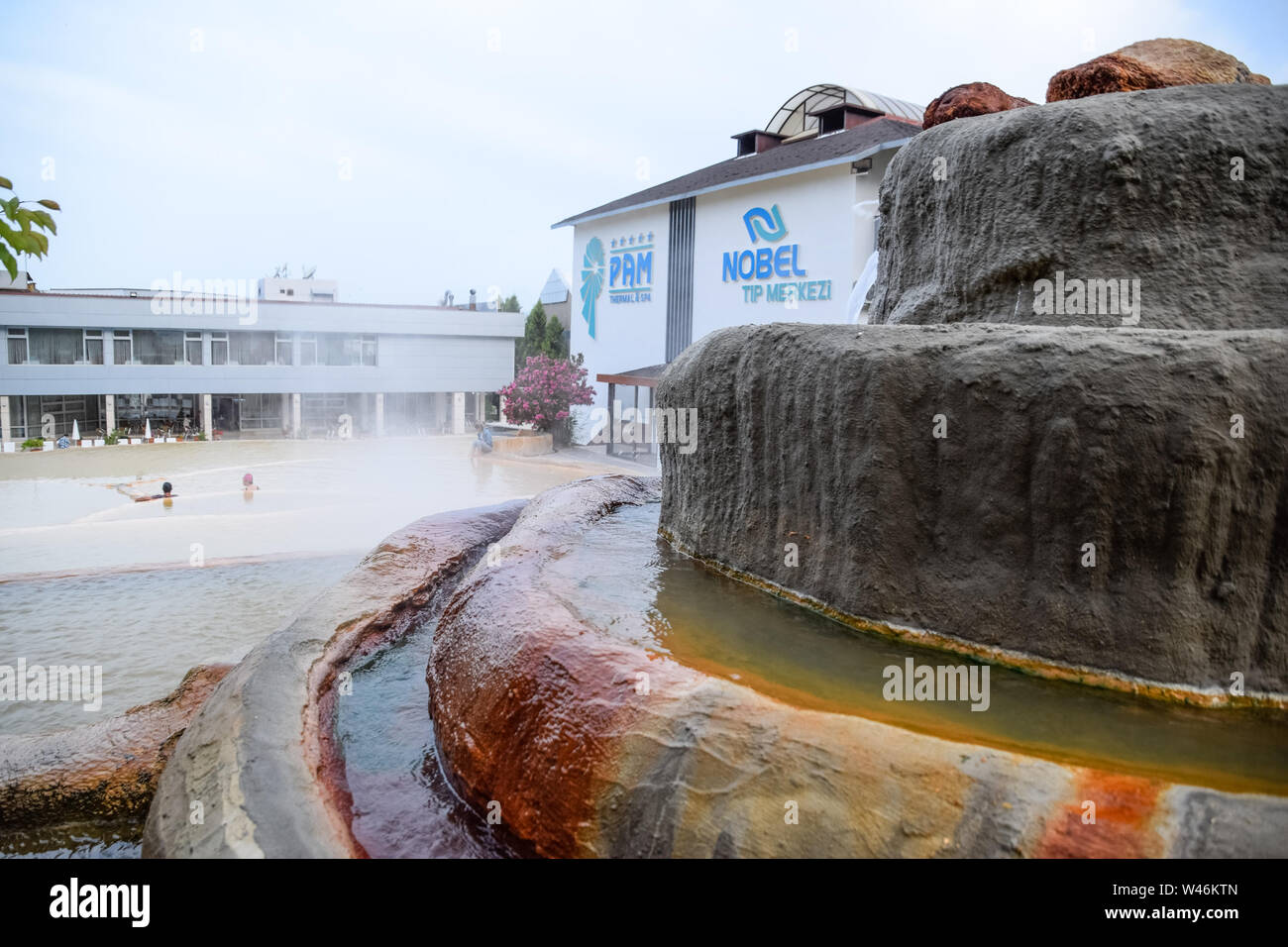 Demre, Turkey - May 21, 2019: Pam Thermal Hotel, Hot spring mineral ...