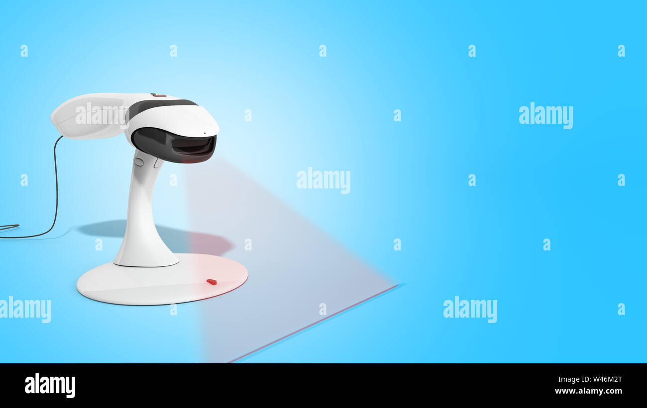 Barcode Scanner 3d render on blue background Stock Photo - Alamy