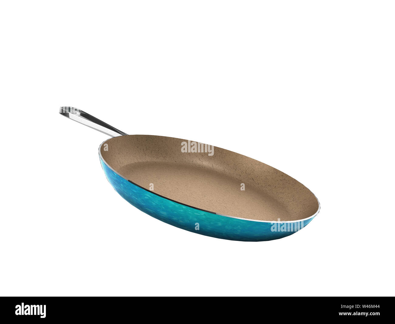frying pan with stone sprayed 3d render on white background no shadow ...