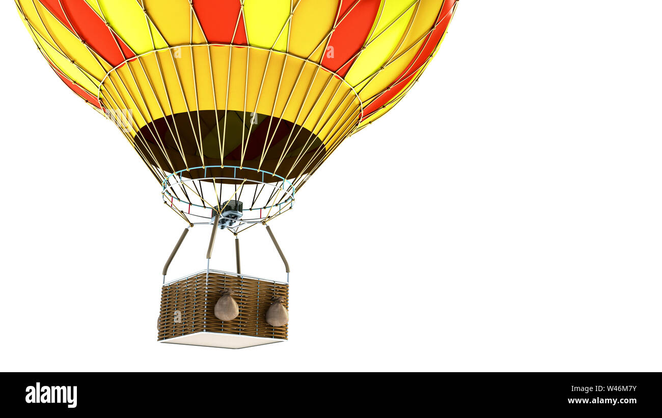 Hot Air color balloon 3d render on white background Stock Photo - Alamy