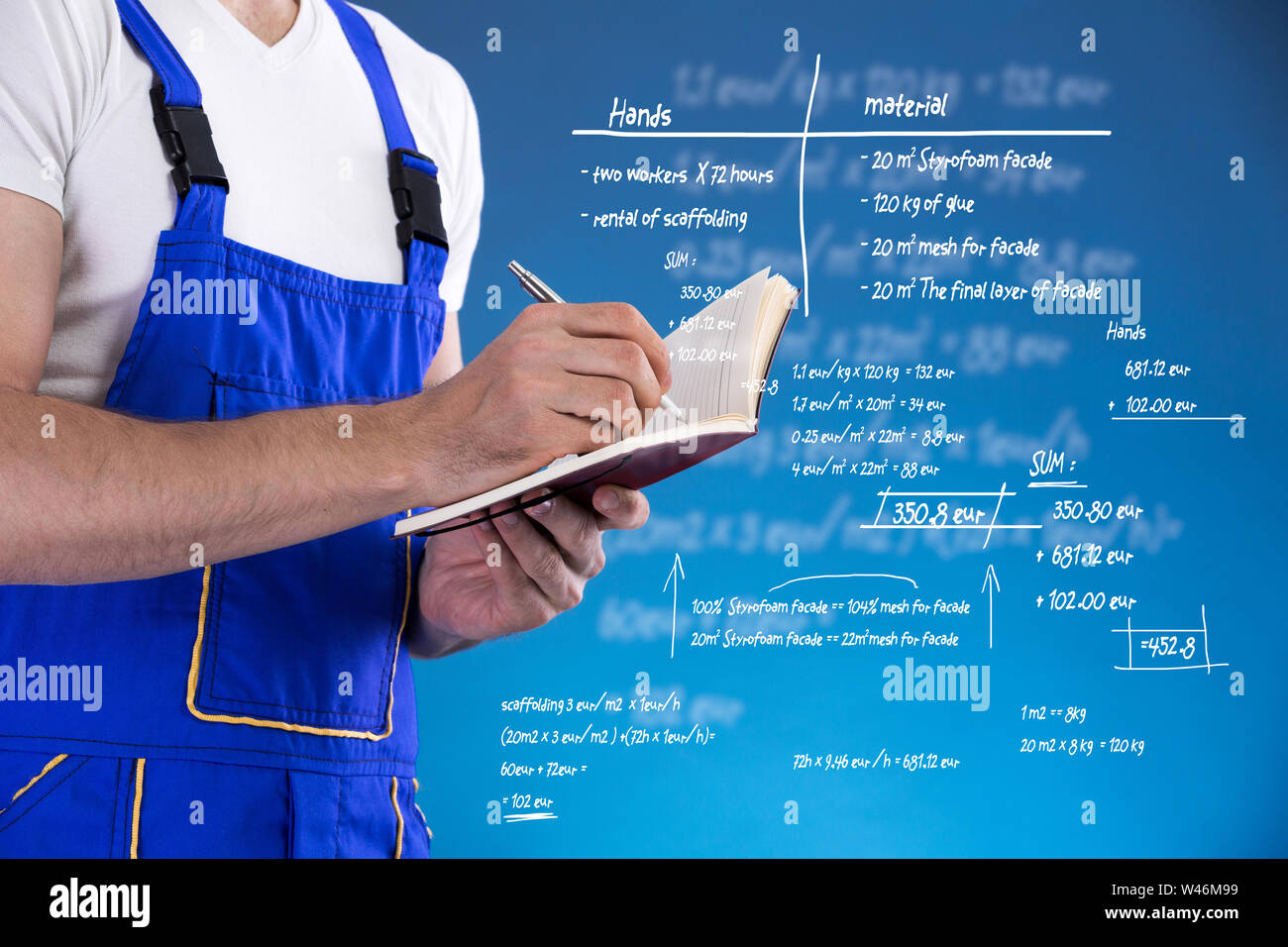 Hand engineer writing plan hi-res stock photography and images - Alamy