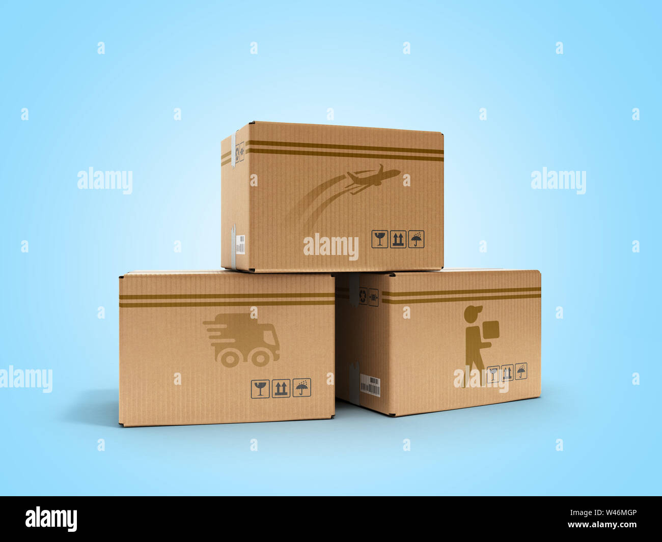 modern concept of all types of delivery boxes with images of the ...
