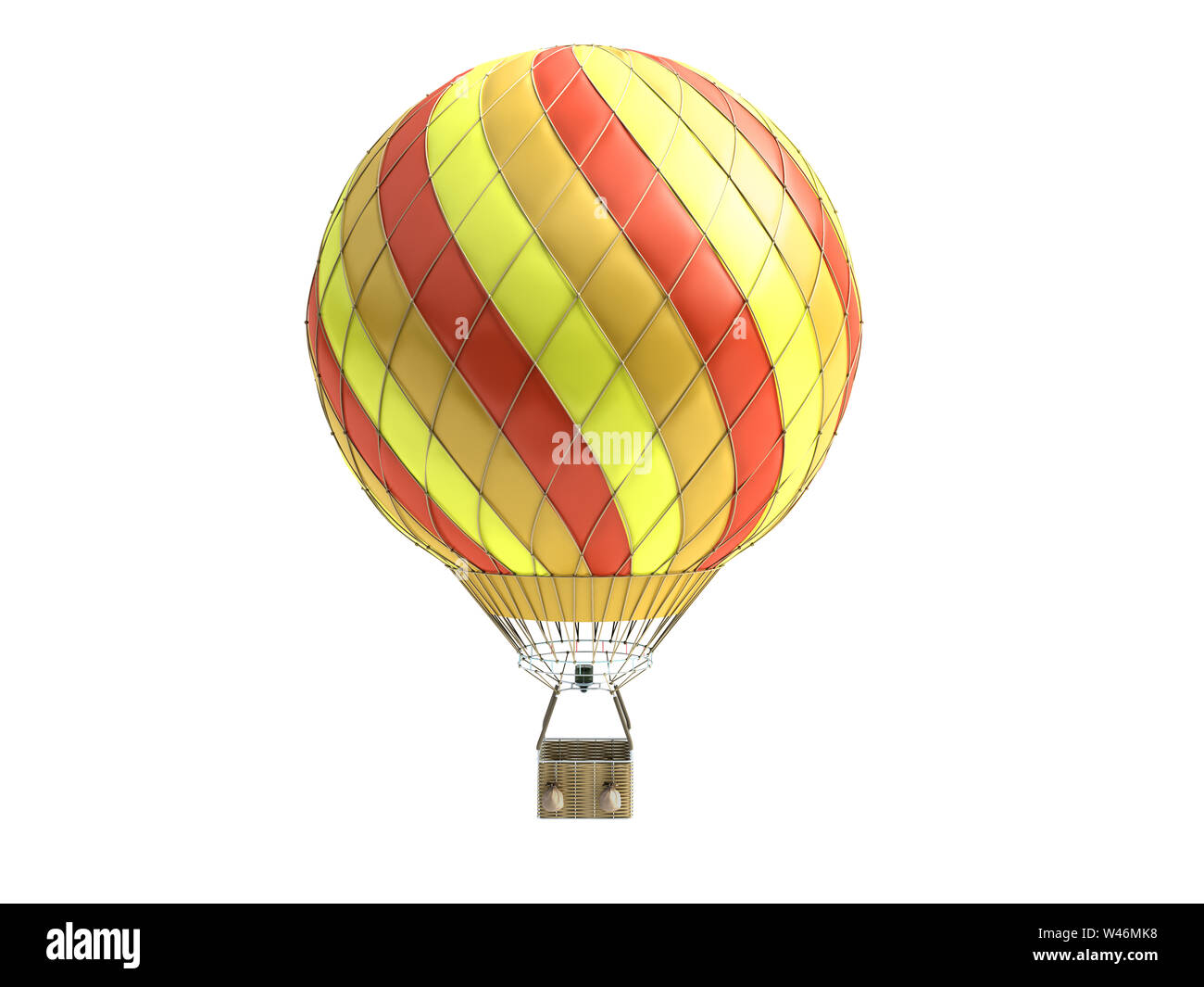 Hot Air color balloon 3d render on white background Stock Photo - Alamy