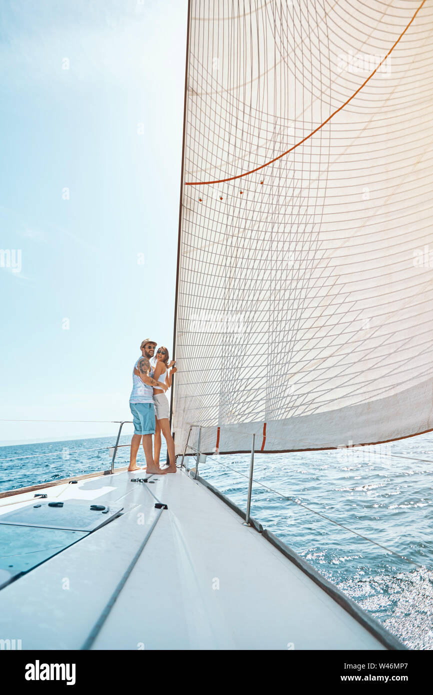 Romantic happy man and woman on cruise ship traveling together Stock ...