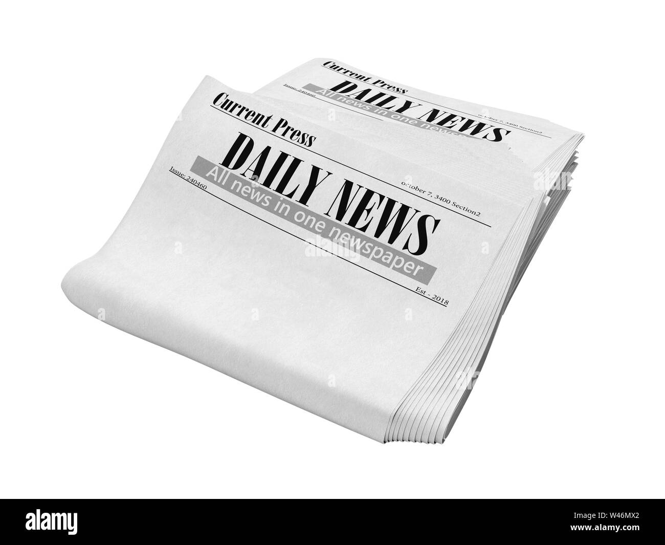 Newspaper Front Page Blank High Resolution Stock Photography and Images ...