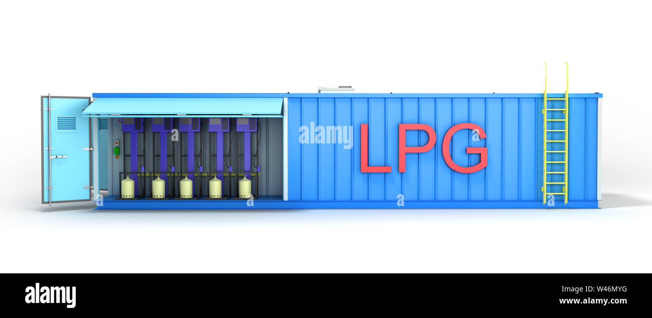 LPG gas filling station 3d render on white Stock Photo - Alamy