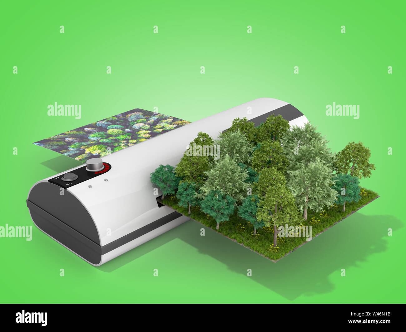 Modern high resolution wide format printing concept The real forest is ...