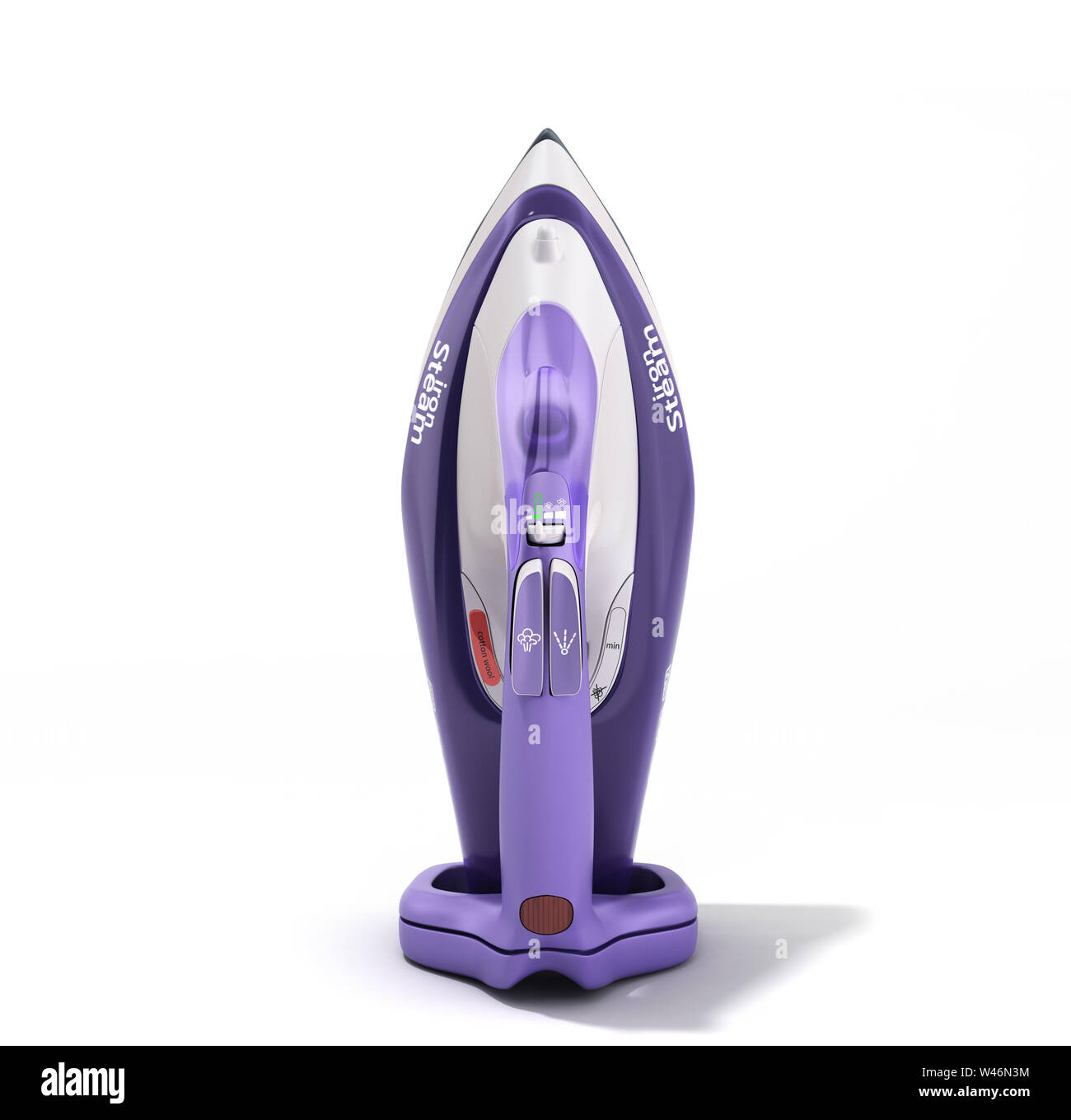 modern steam iron 3d render on white background no shadow Stock Photo ...
