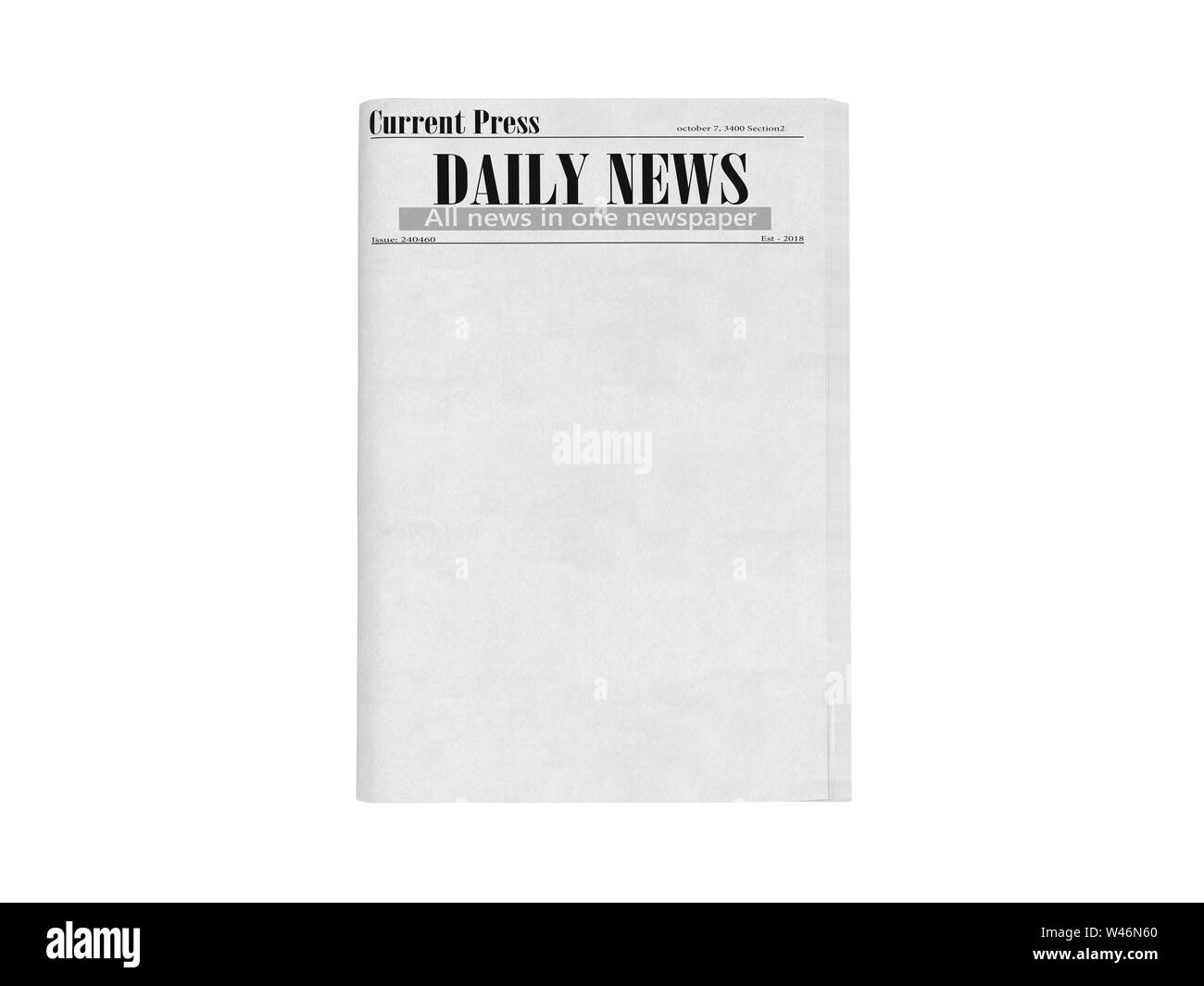 Newspaper Front Page Blank High Resolution Stock Photography and Images ...