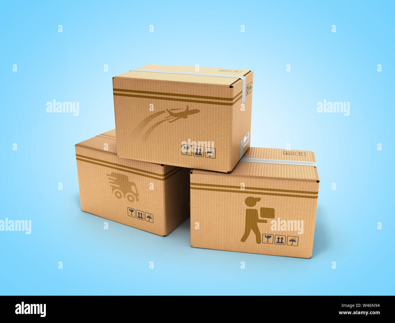 modern concept of all types of delivery boxes with images of the ...