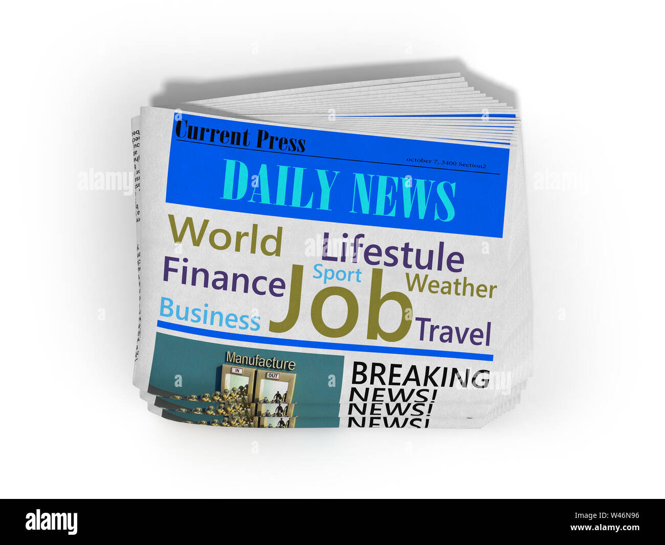 Newspaper Front Page Blank Cut Out Stock Images & Pictures - Alamy
