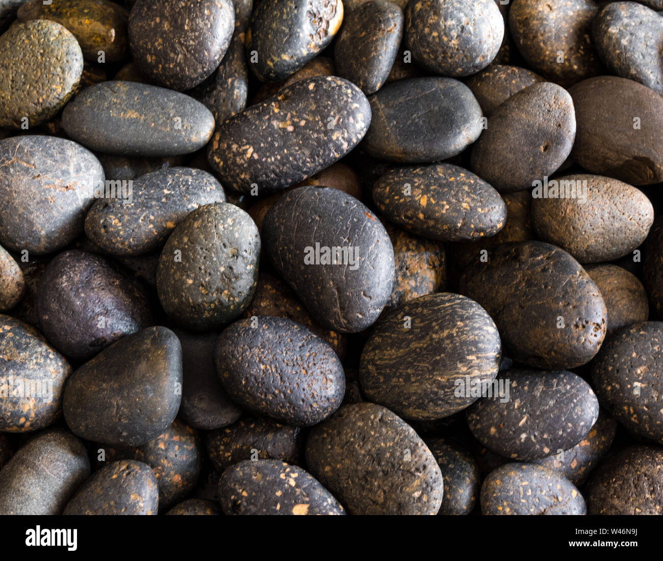Texture of dried round and spongy black river stone Stock Photo - Alamy