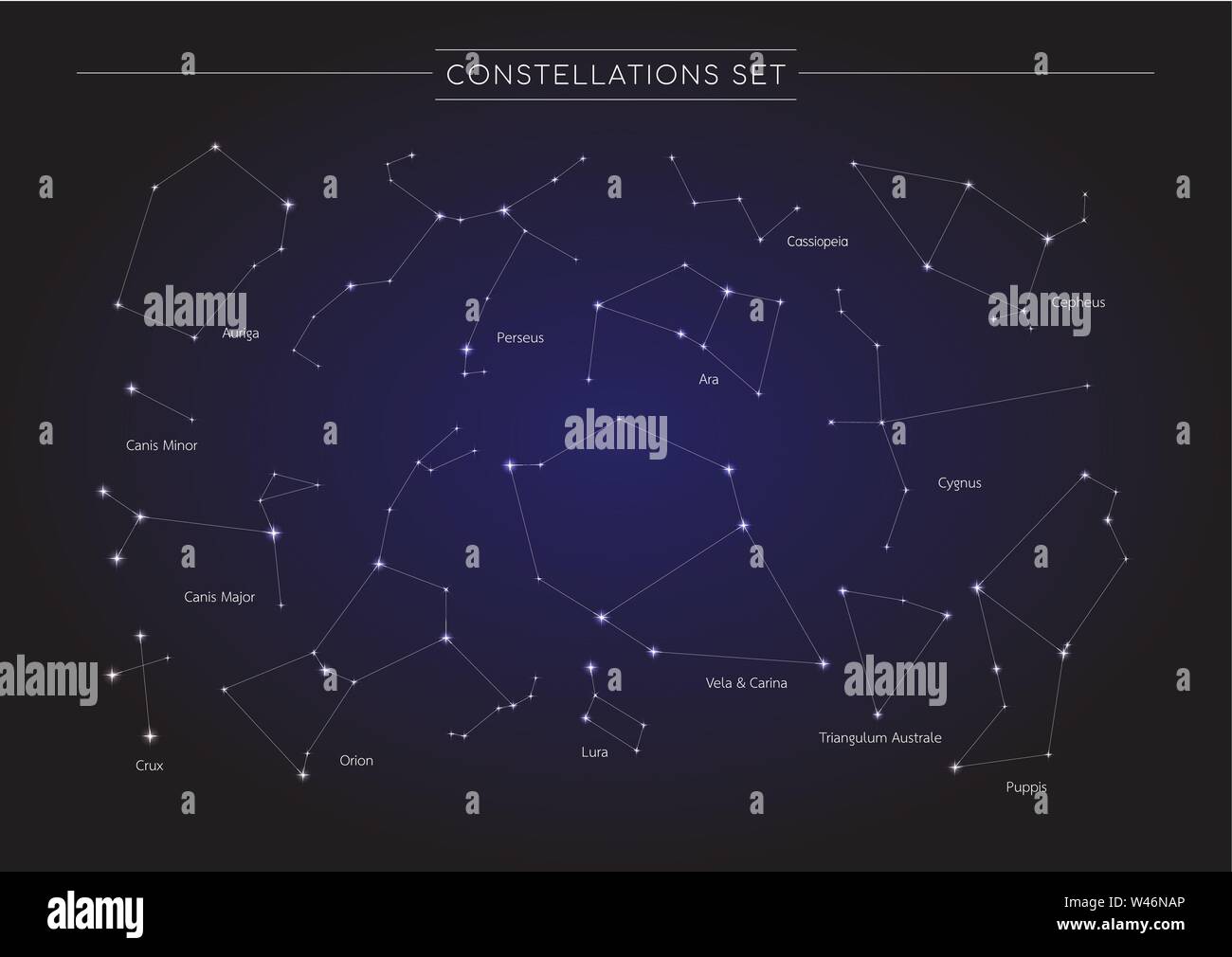 constellation in cosmos background, group of star in galaxy, astronomy ...