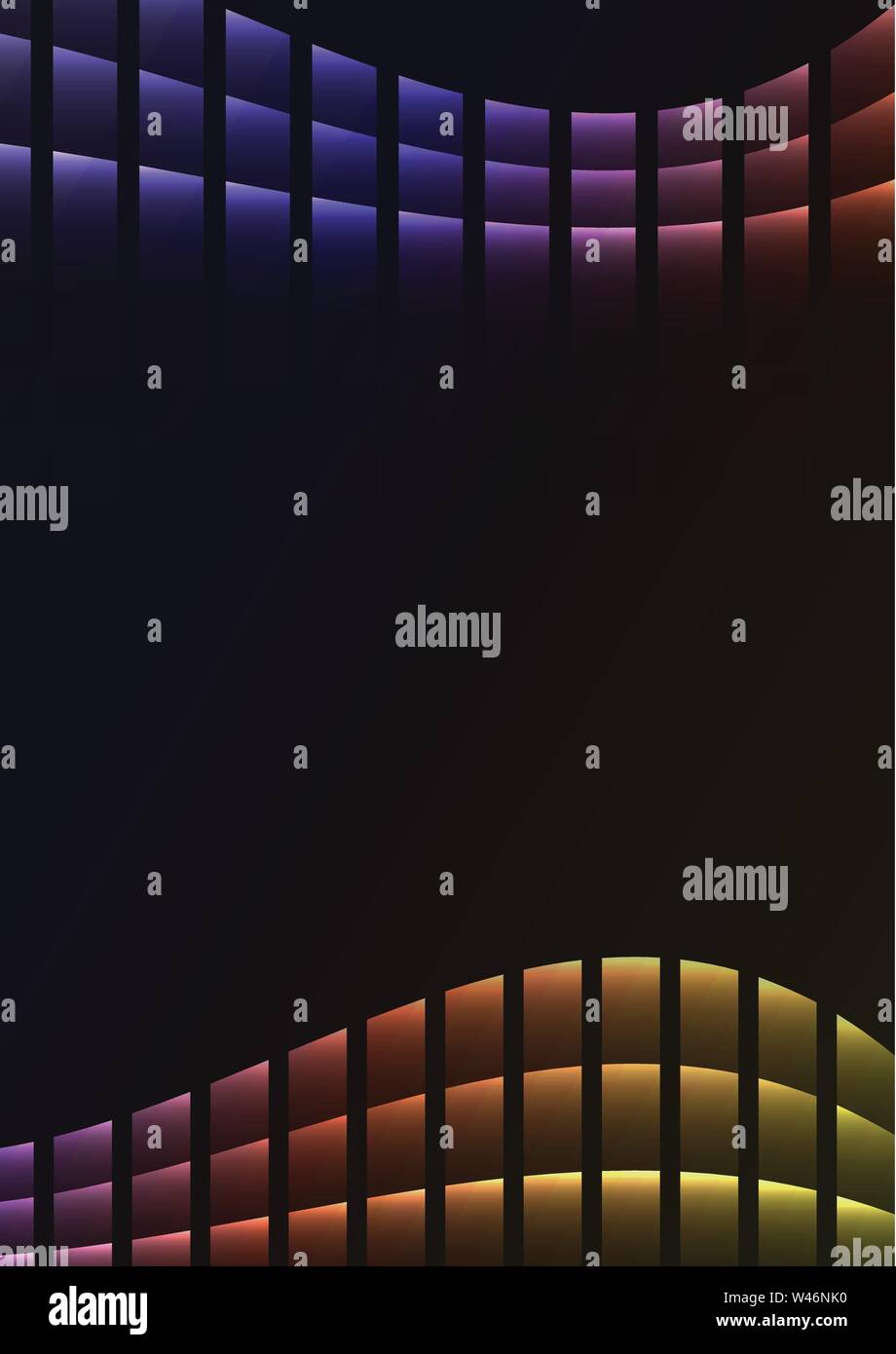 multicolor overlap pixel in dark background, geometric layer backdrop ...