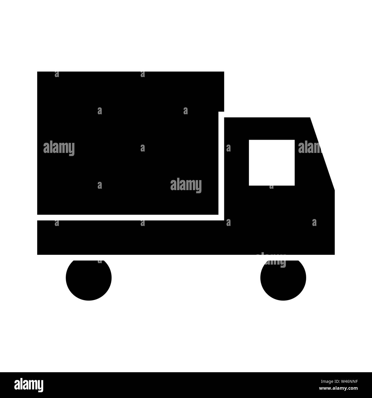 Delivery truck vector icon. Cargo van, logistic symbol. Flat vector ...