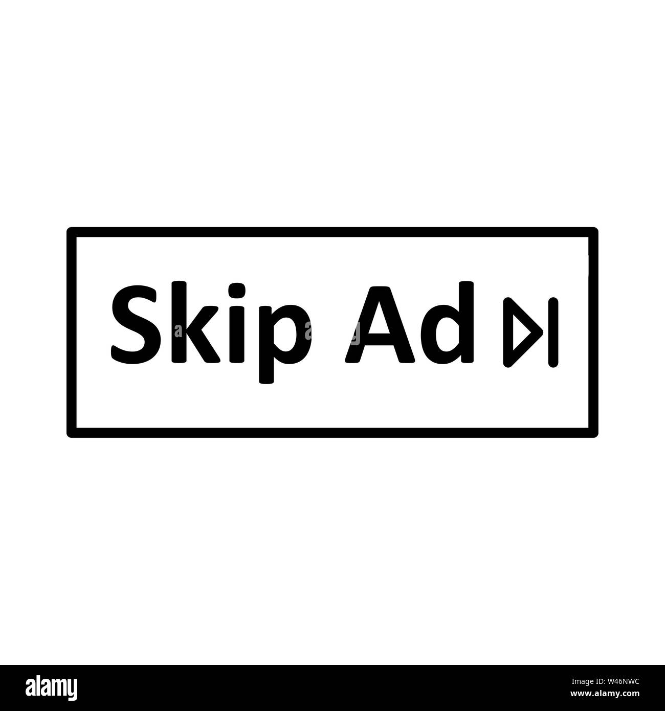 skip ads video icon or logo illustration. perfect use for website ...