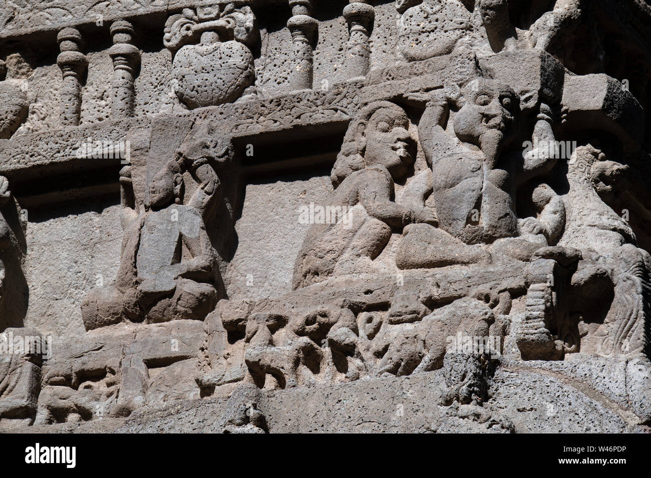 India, Maharashtra, Ellora, Ellora Caves. Cave 16, Kailasa aka ...