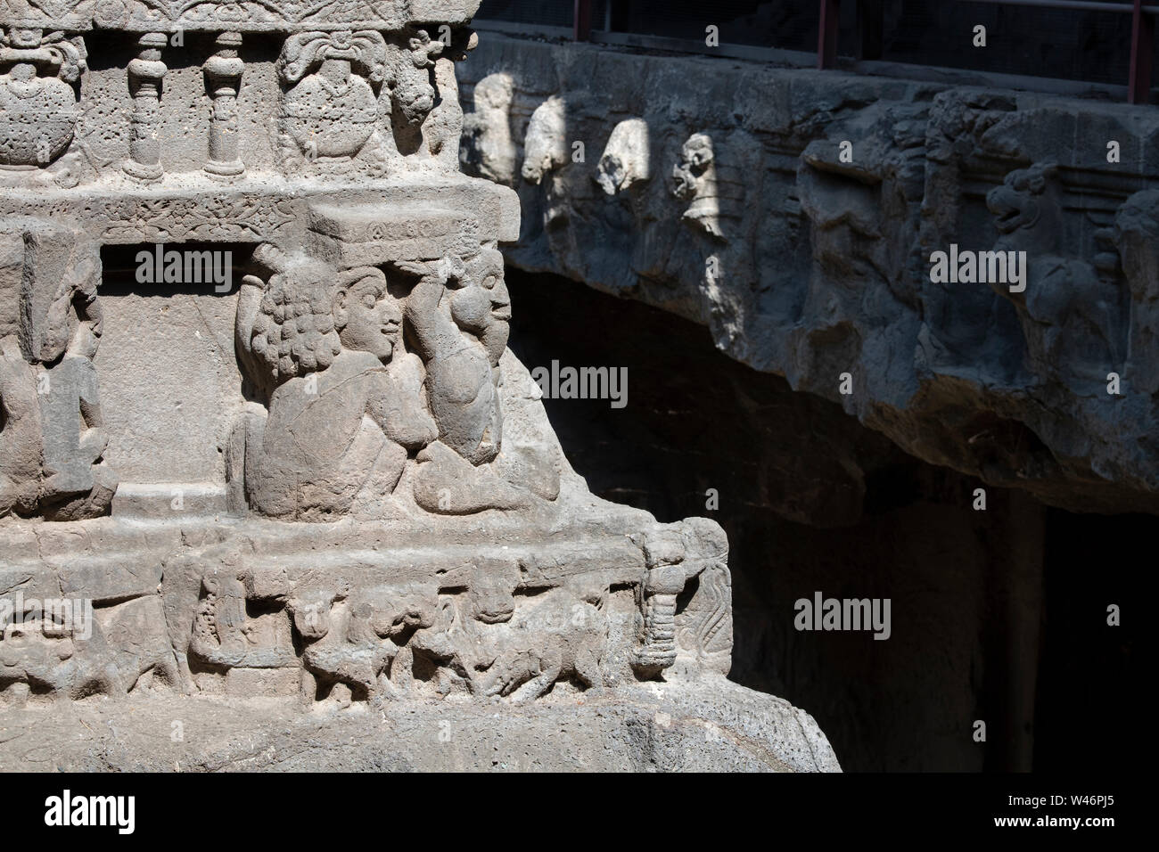 India, Maharashtra, Ellora, Ellora Caves. Cave 16, Kailasa aka ...