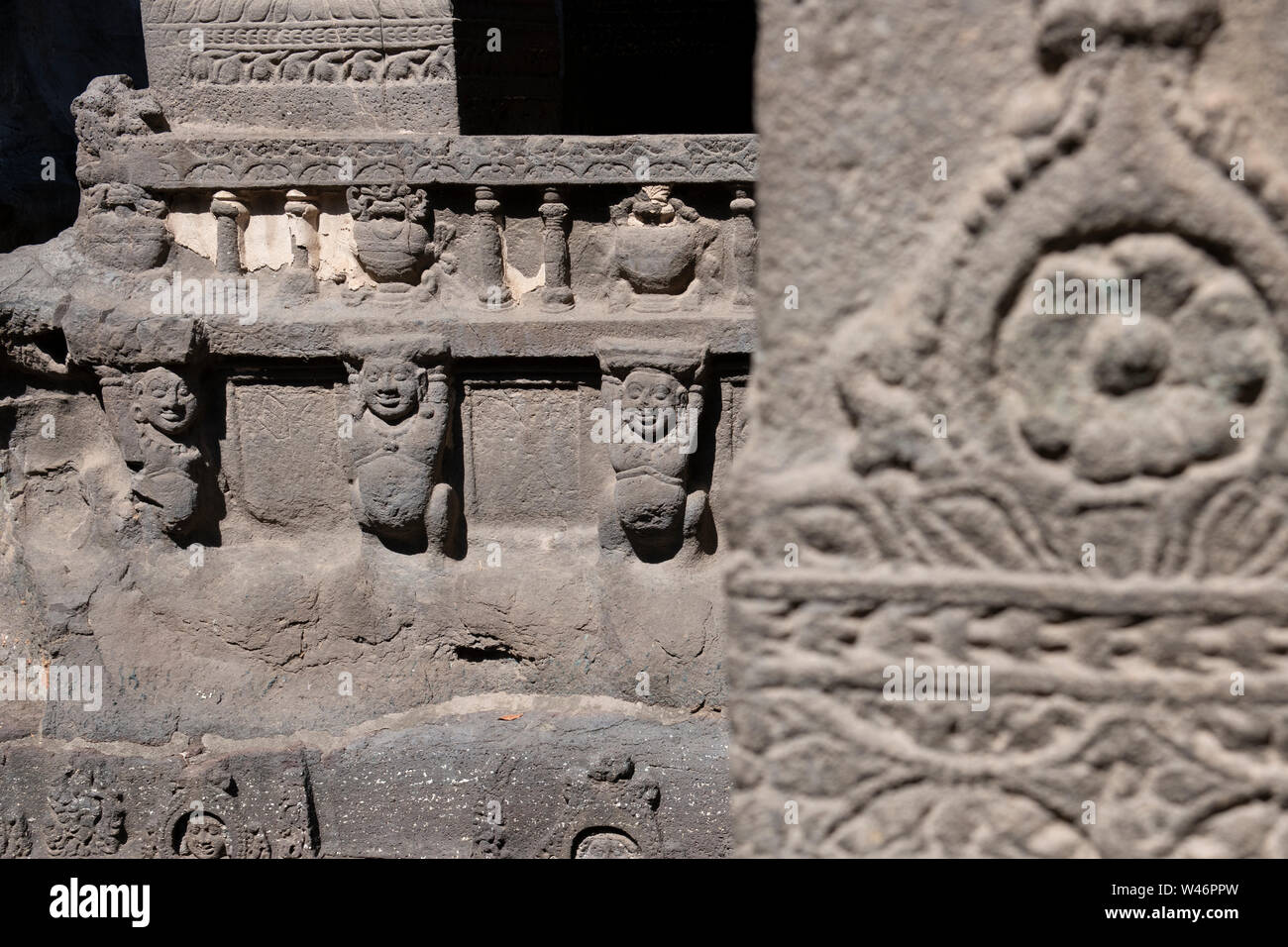 India, Maharashtra, Ellora, Ellora Caves. Cave 16, Kailasa aka ...