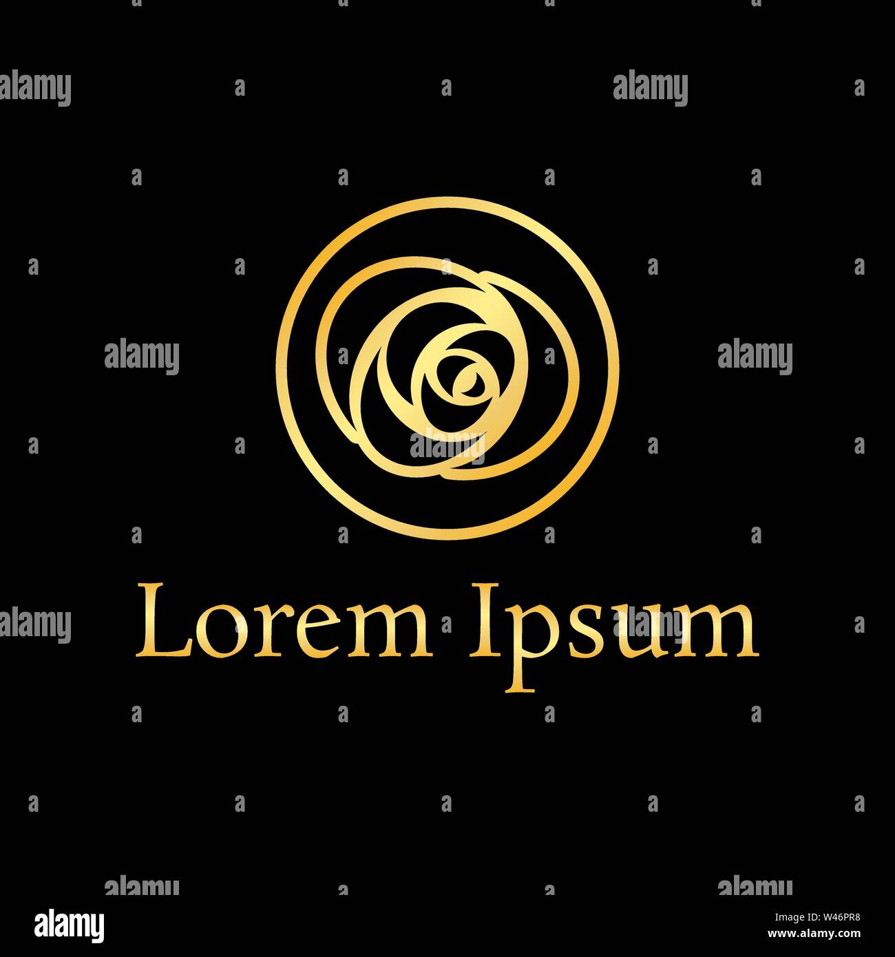 rose vector logo design template, minimal petal beauty icon, salon ...