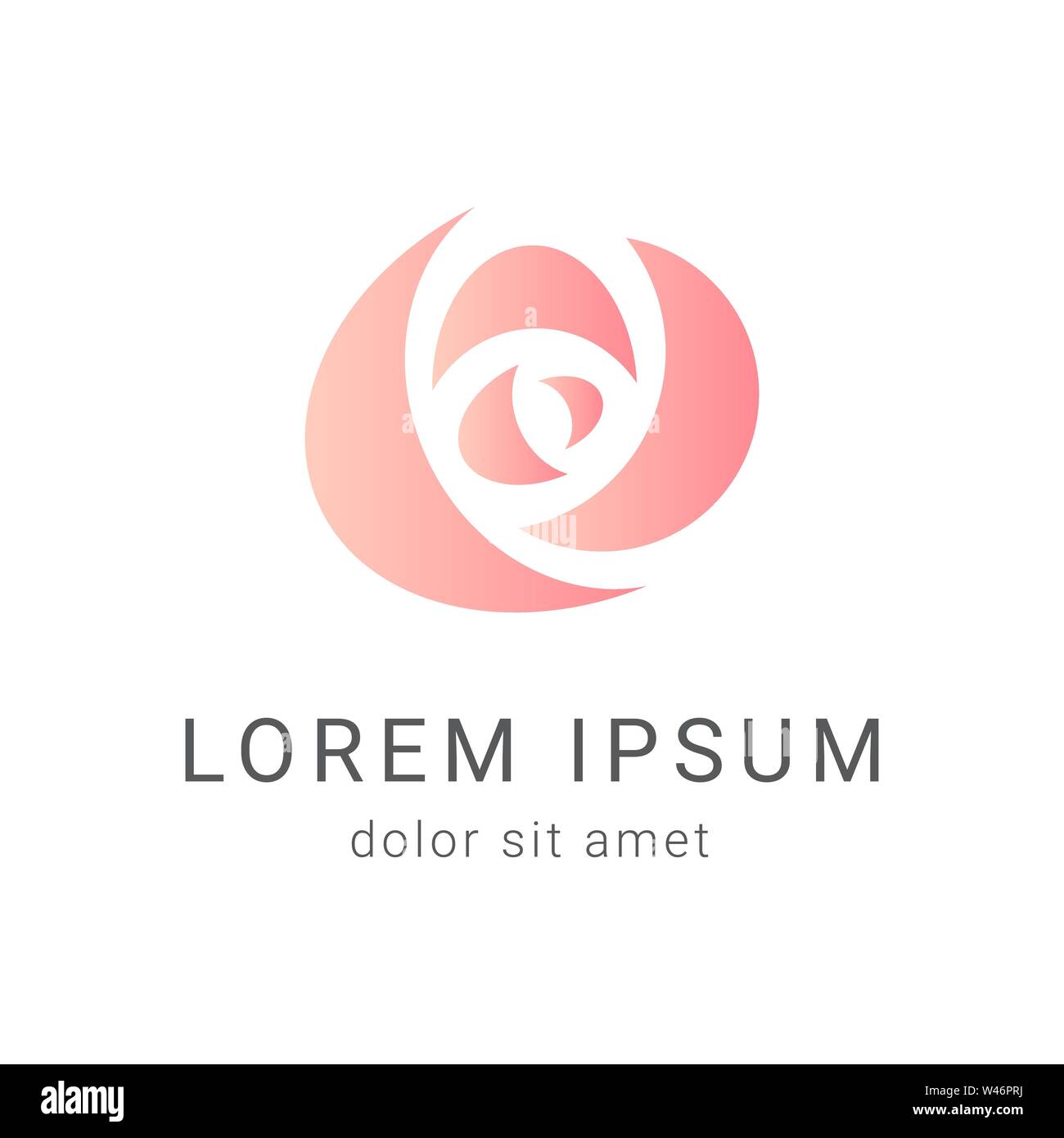 rose vector logo design template, minimal petal beauty icon, salon ...