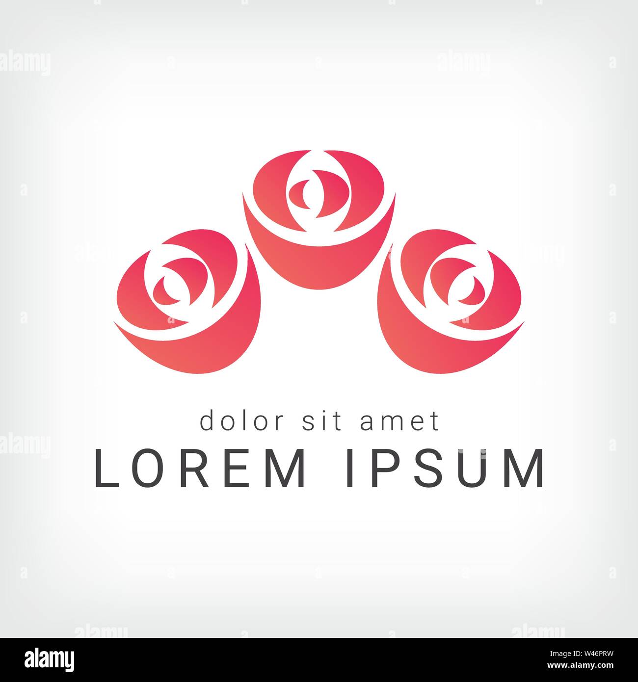 rose vector logo design template, minimal petal beauty icon, salon floral abstract sign, vector ...