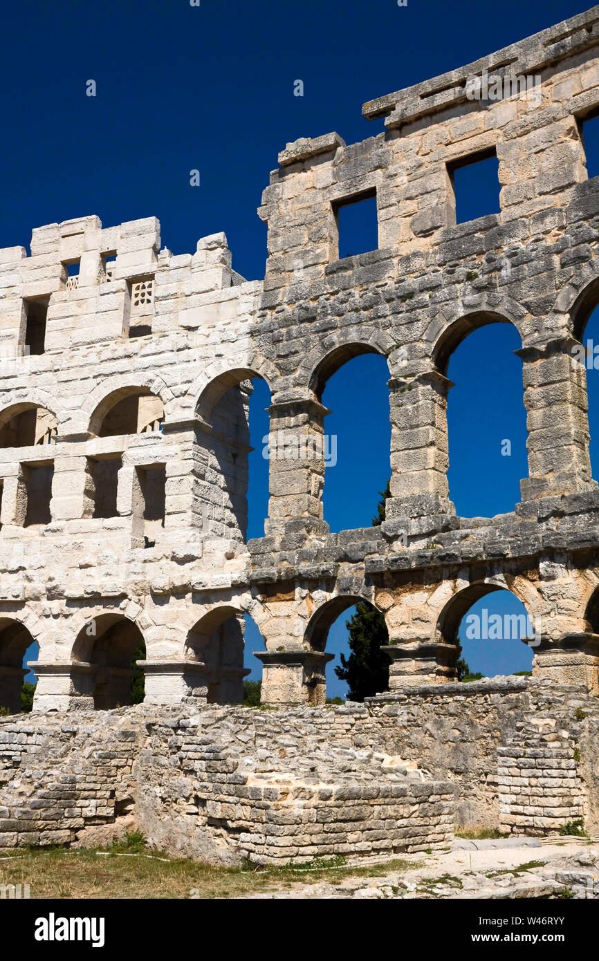 ancient Roman Amphitheater; Arena; 1st century A.D.; exterior stone ...