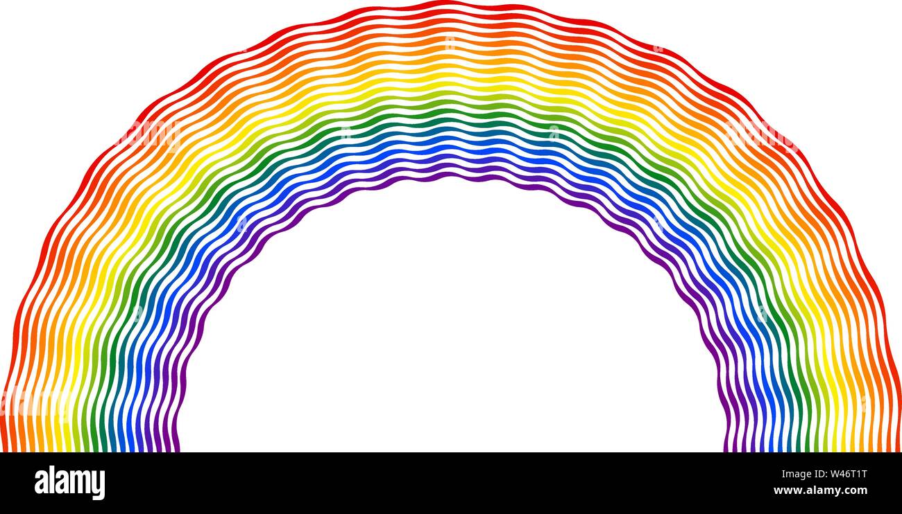 Arch of wavy stripes in the colors of the rainbow Stock Vector Image ...