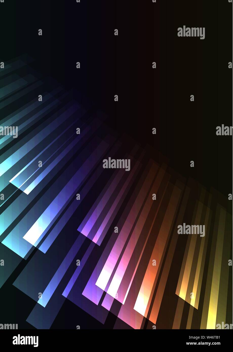 multicolor overlap stripe rush in dark background, bar layer backdrop ...