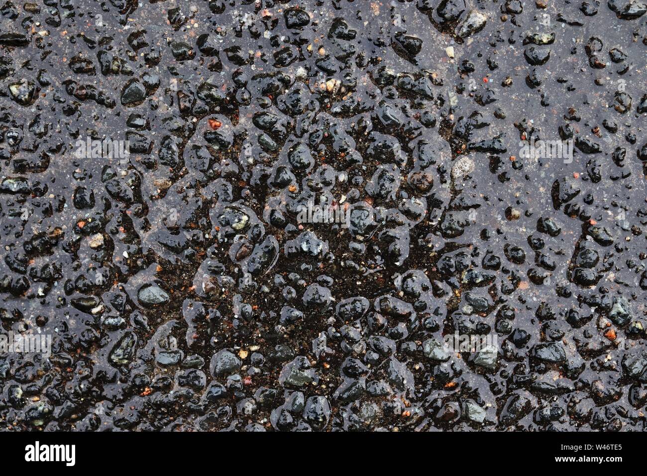 Detailed close up view on asphalt surfaces of different streets and ...