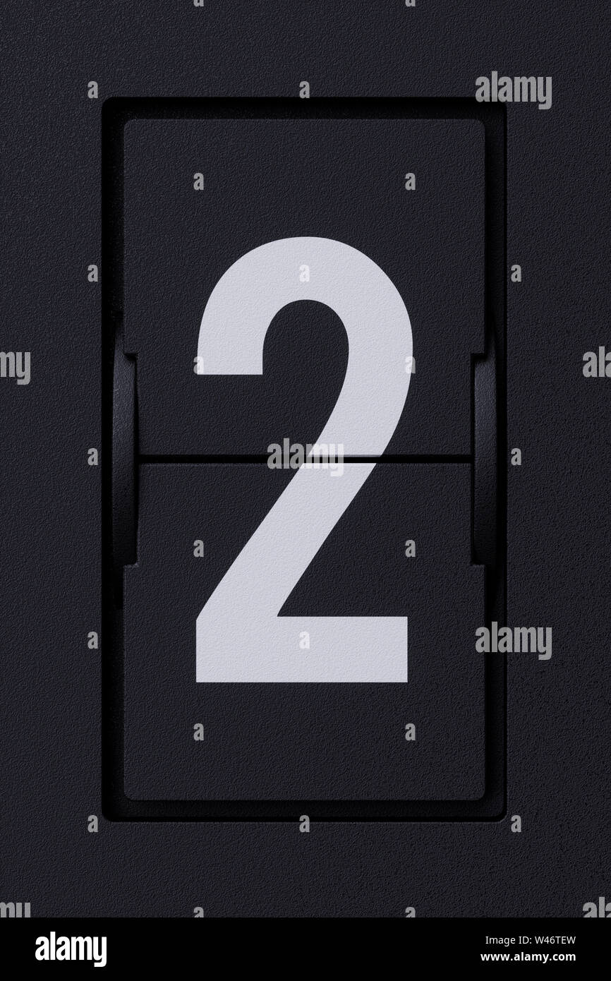 Airport mechanical flip board panel digits font. Front view white ...