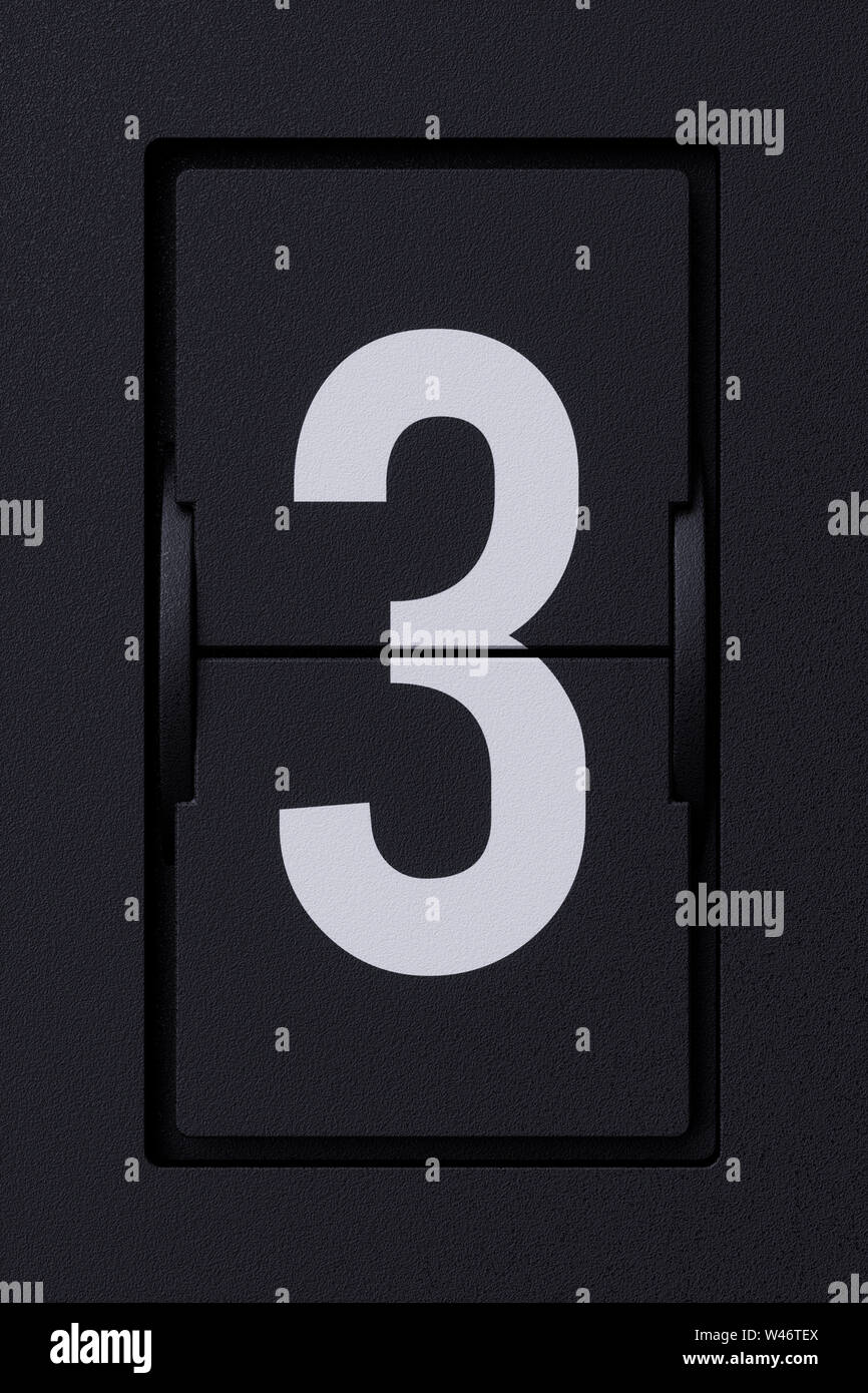Airport mechanical flip board panel digits font. Front view white ...