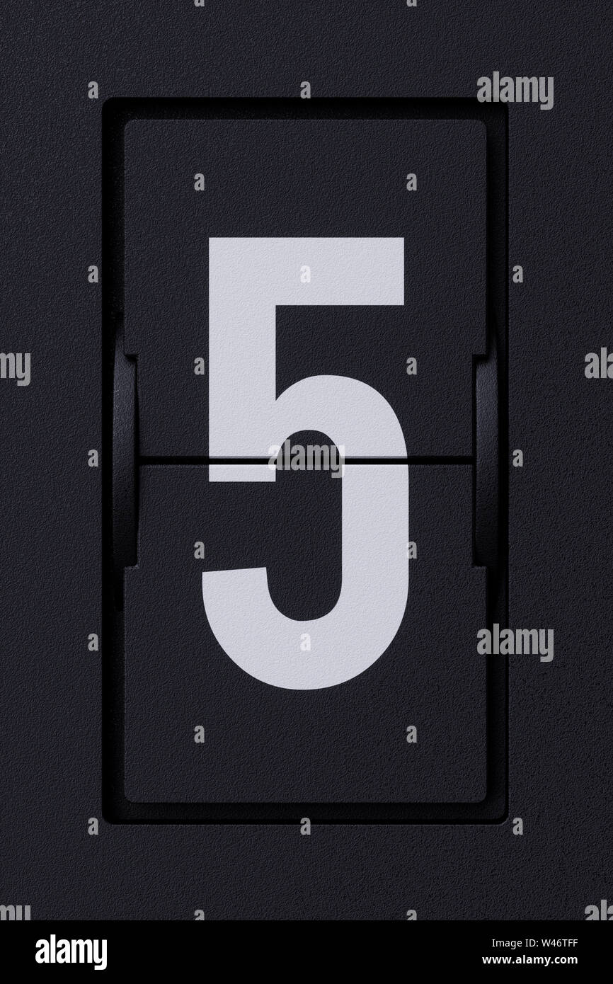 Airport mechanical flip board panel digits font. Front view white ...