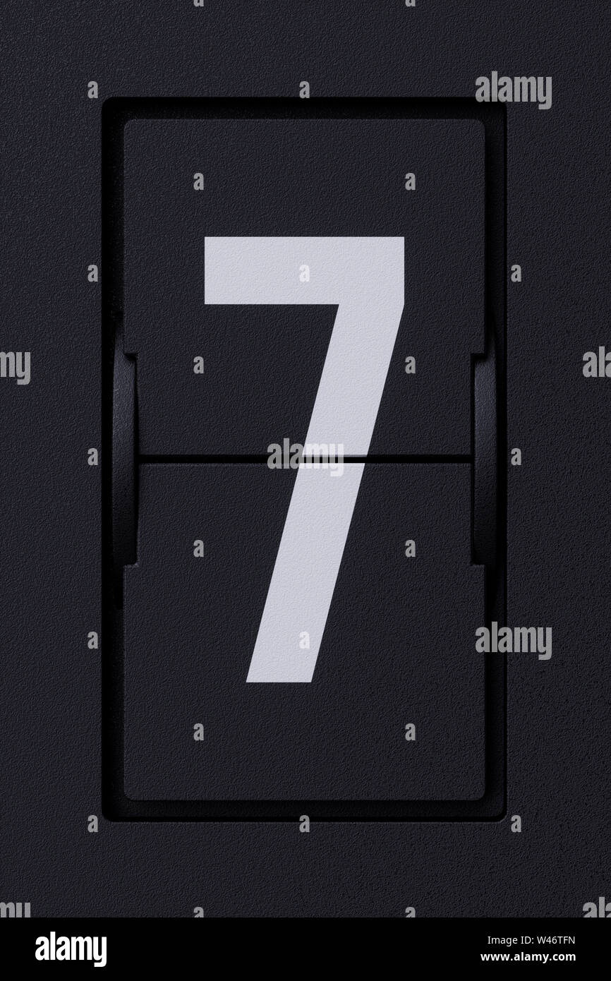 Airport mechanical flip board panel digits font. Front view white ...