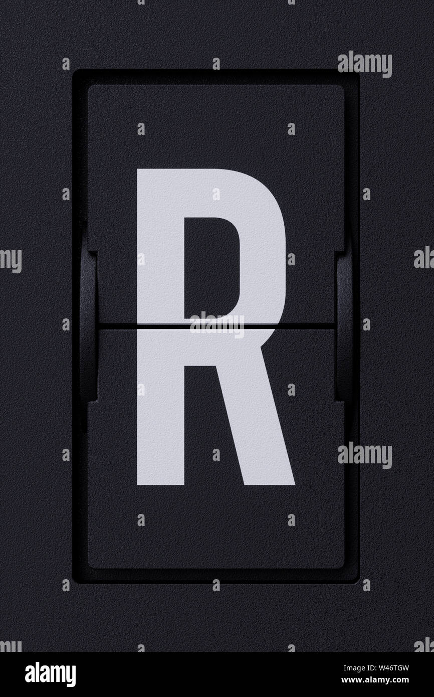Airport mechanical flip board panel font. Front view white ABC capital ...