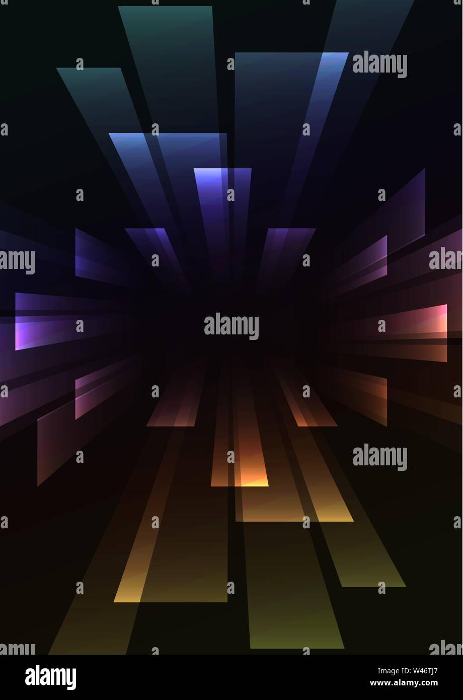 Multicolor Overlap Stripe Rush In Dark Background Bar Layer Backdrop