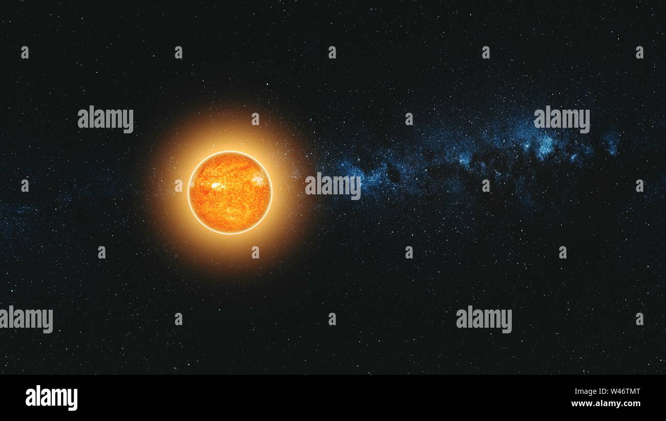 Sun Lit Earth Fast Motion Reduce Sight Zoom Out. Flare Sunlight Planet ...
