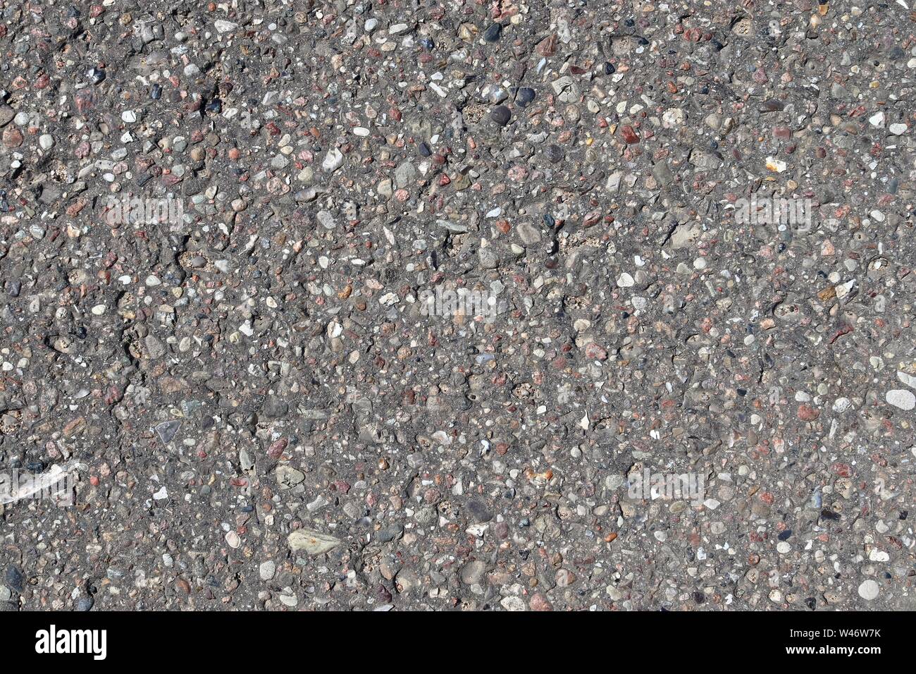 Detailed close up view on asphalt surfaces of different streets and ...